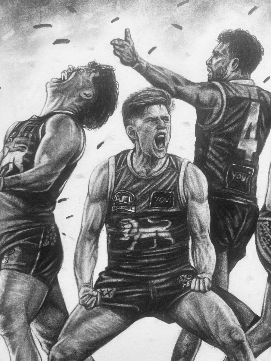 ‘Back to Back’ - Lions Premiership Drawing - Prints – CPJ Imagery